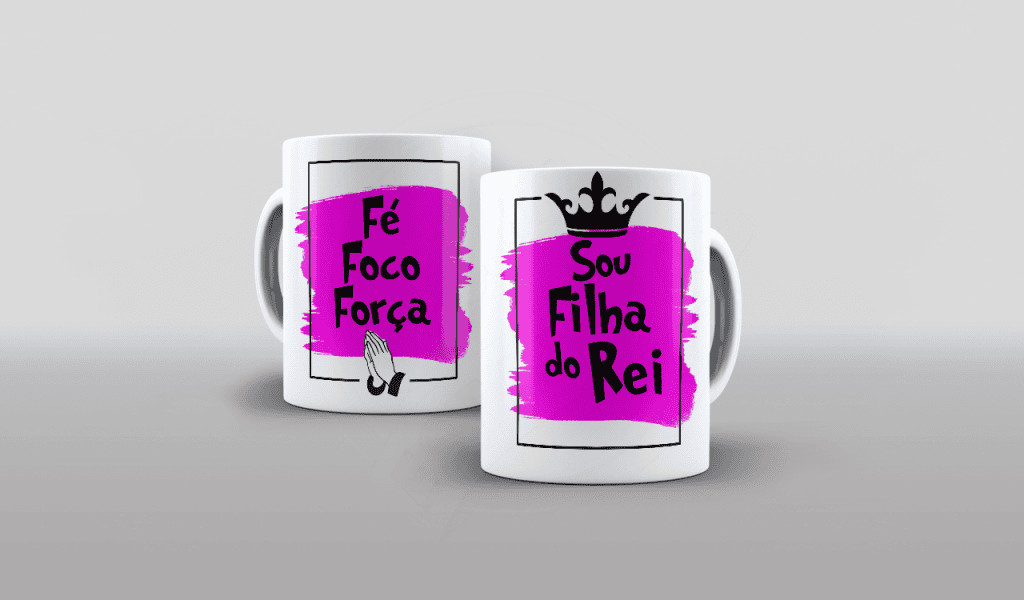 ESTAMPA PARA CANECA - SOU FILHA DO REI-686 | Clube das Estampas