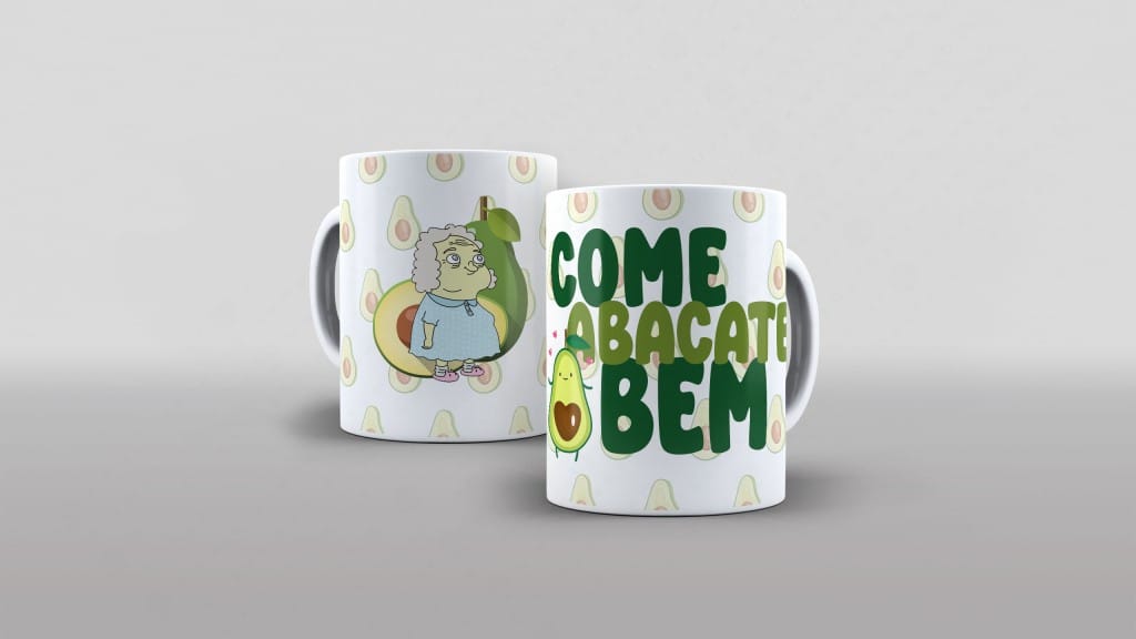 ARTE CANECA - VOVÓ JUJU - COME ABACATE BEM-3625 | Clube das Estampas